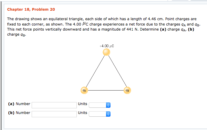 Solved The drawing shows an equilateral triangle, each side | Chegg.com