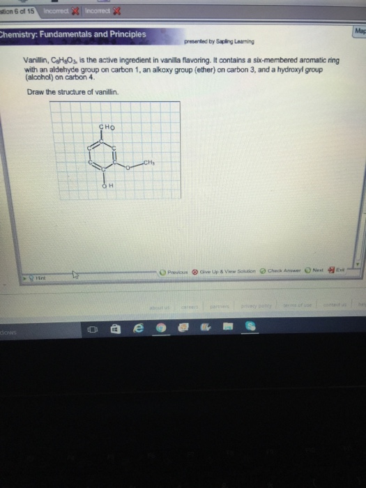 Solved Vanillin, C_6H_6O_3, is the active ingredient in | Chegg.com