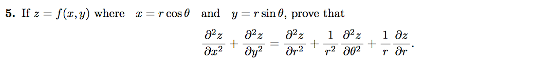 Solved If z = f(x, y) where x = rcos theta and y = rsin | Chegg.com