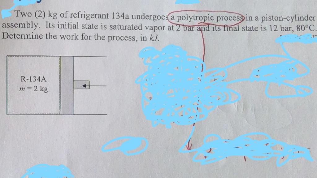 Solved Two (2) kg of refrigerant 134a undergoes a polytropic | Chegg.com