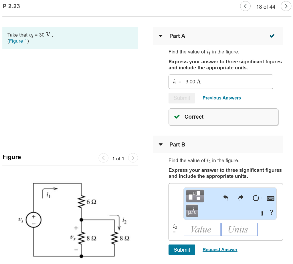 Solved P 2.23 18 of 44> Take that vs - 30 V (Figure 1) Part | Chegg.com