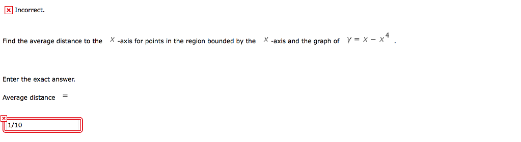 Solved Find the average distance to the x-axis for points in | Chegg.com