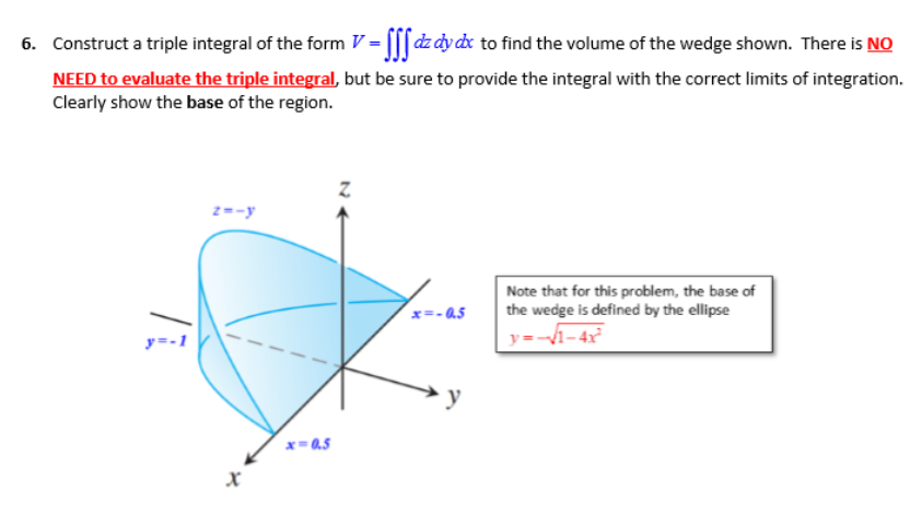 Solved Construct a triple integral of the form V = integral | Chegg.com