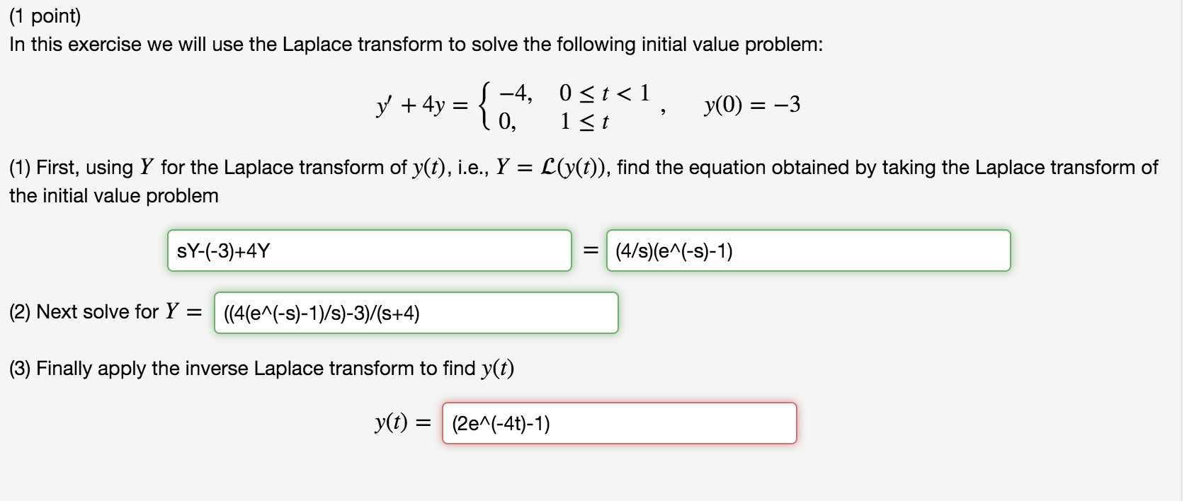 Solved In this exercise we will use the Laplace transform to | Chegg.com