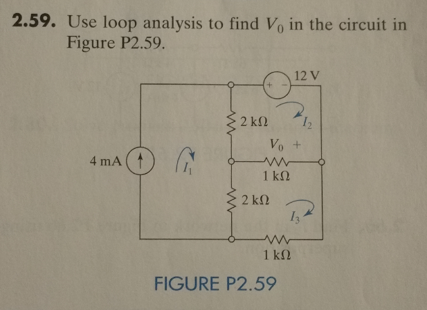 Solved Use Loop Analysis To Find V0 In The Circuit In 
