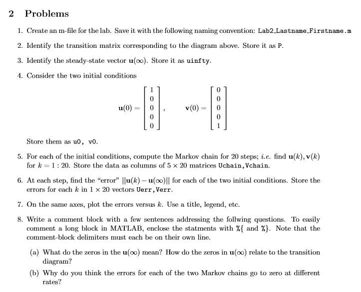 1 Markov State Transition Diagram Consider the | Chegg.com