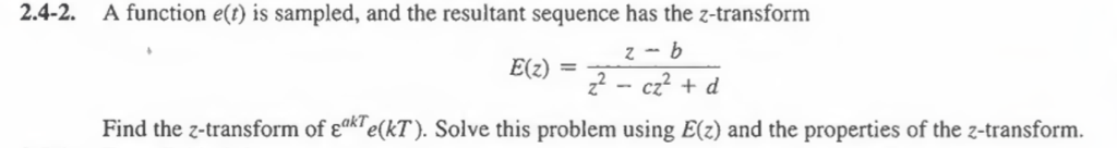 Solved 2.4-2. A function e(t) is sampled, and the resultant | Chegg.com