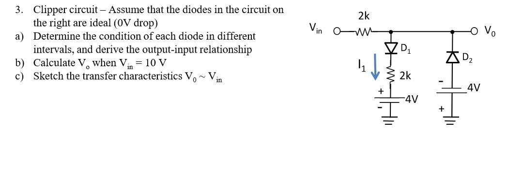 Solved Clipper circuit - Assume that the diodes in the | Chegg.com