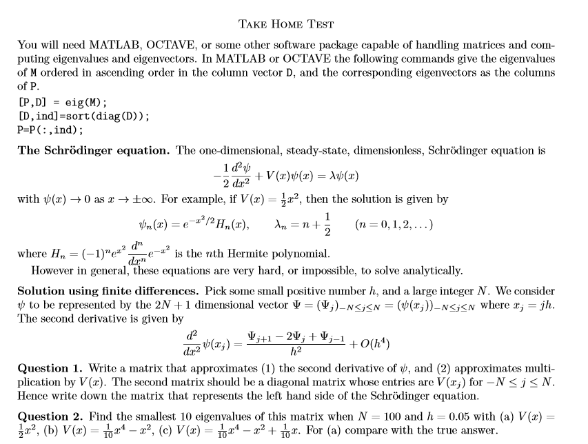 Solved Course is Numerical Linear Algebra Book is | Chegg.com