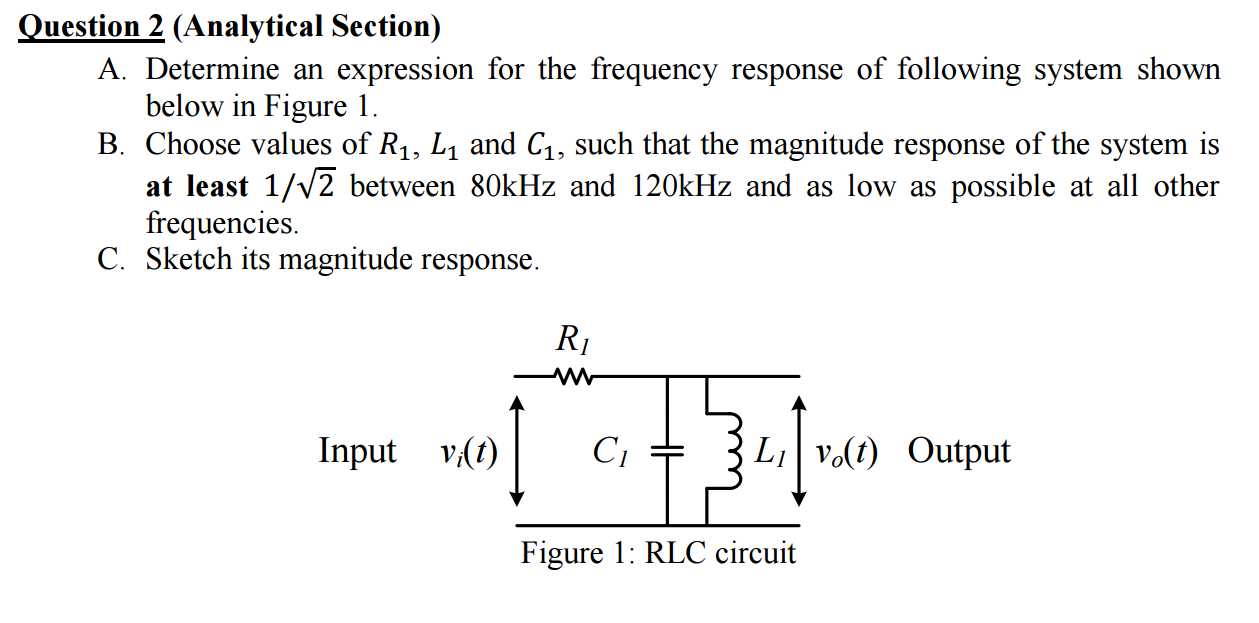 Solved Determine an expression for the frequency response of | Chegg.com