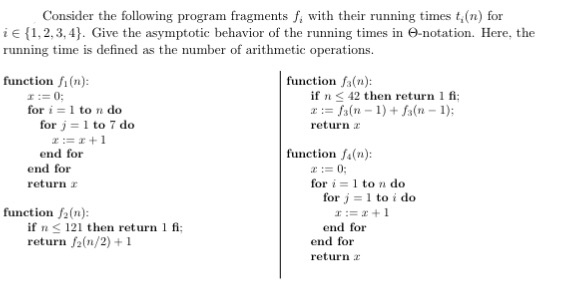 Solved Consider the following program fragments f_i with | Chegg.com