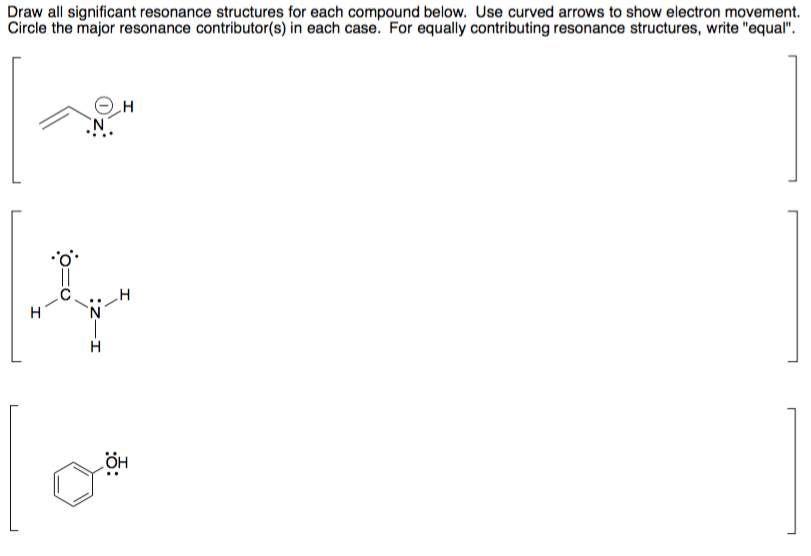 Solved Draw all significant resonance structures for each | Chegg.com