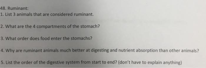 Solved 46. Pseudo-Ruminant: 1. What is different about a | Chegg.com