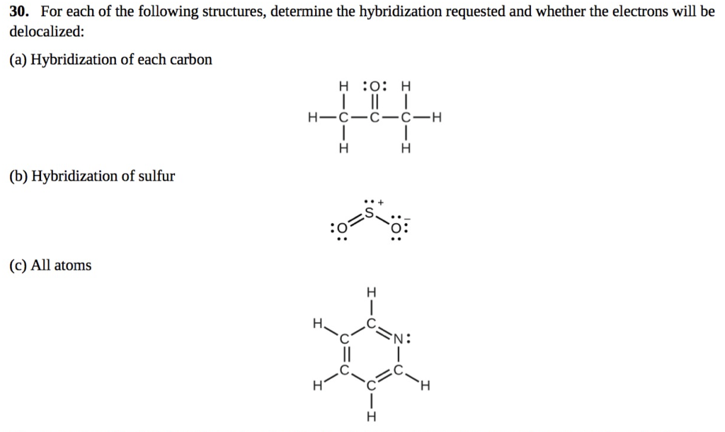 Solved 30. For each of the following structures, determine | Chegg.com