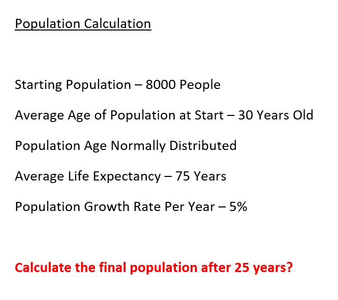 Solved Population Calculation Starting Population - 8000 | Chegg.com