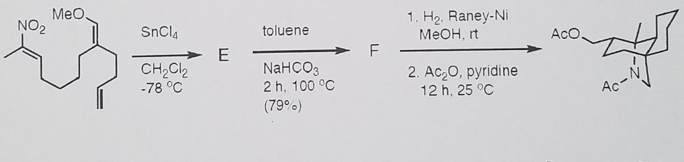 Solved MeO 1. H2. Raney-Ni NO2 SnCla toluene Aco MeOH, rt | Chegg.com