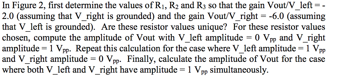 Solved Rl R3 R2 V out Figure 2: Inverting Summing Amplifier | Chegg.com