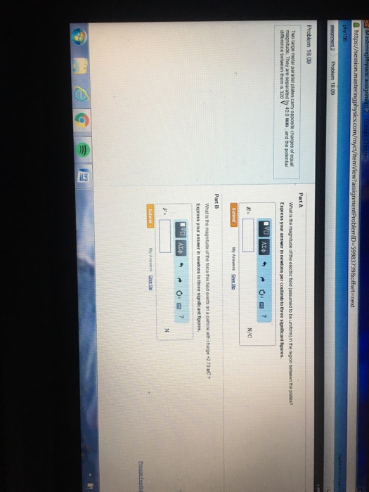 Solved 18.09 18.09 N/C | Chegg.com