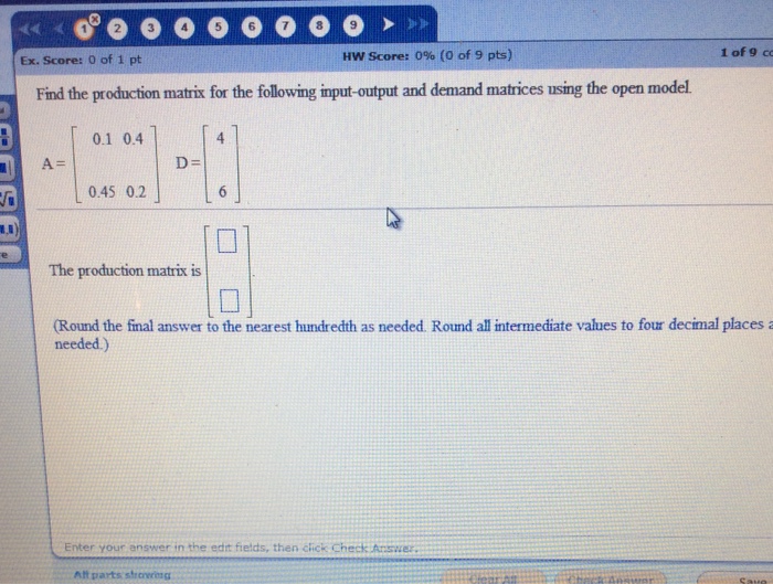 Solved Find the production matrix for the following | Chegg.com