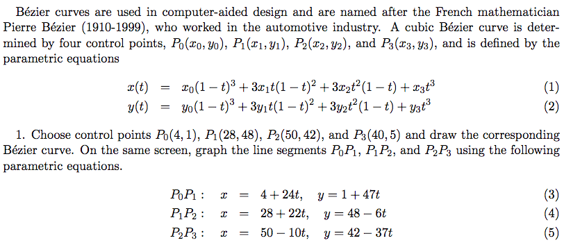 Solved Bézier curves are used in computer-aided design and | Chegg.com