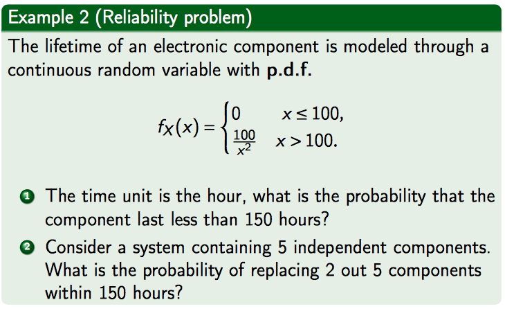 Solved The lifetime of an electronic component is modeled | Chegg.com