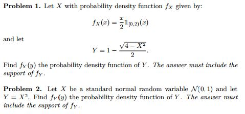 Solved Let X with probability density function f_x given by: | Chegg.com