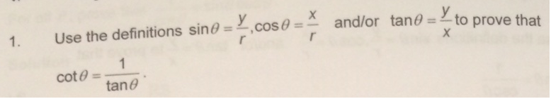 Solved Use the definitions sin theta = y/r, cos theta = x/r | Chegg.com