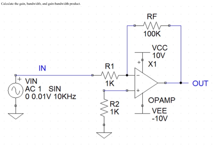 Solved Calculate the gain, bandwidth and gain-bandwidth | Chegg.com