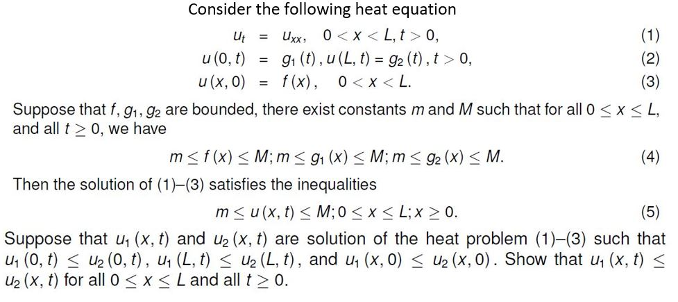 Solved Consider the following heat equation u(0,t) u(x, 0 g1 | Chegg.com