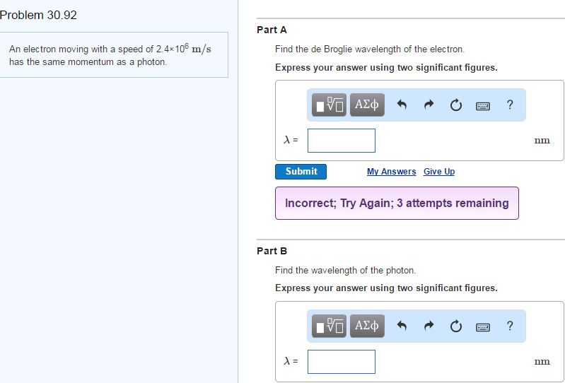 Solved An Electron Moving With A Speed Of 2 4×106 M Shas The