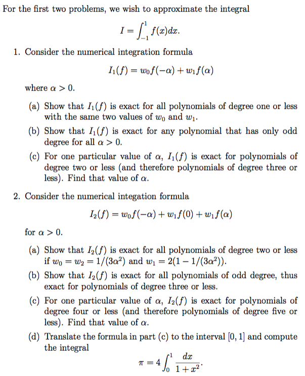 For the first two problems, we wish to approximate | Chegg.com