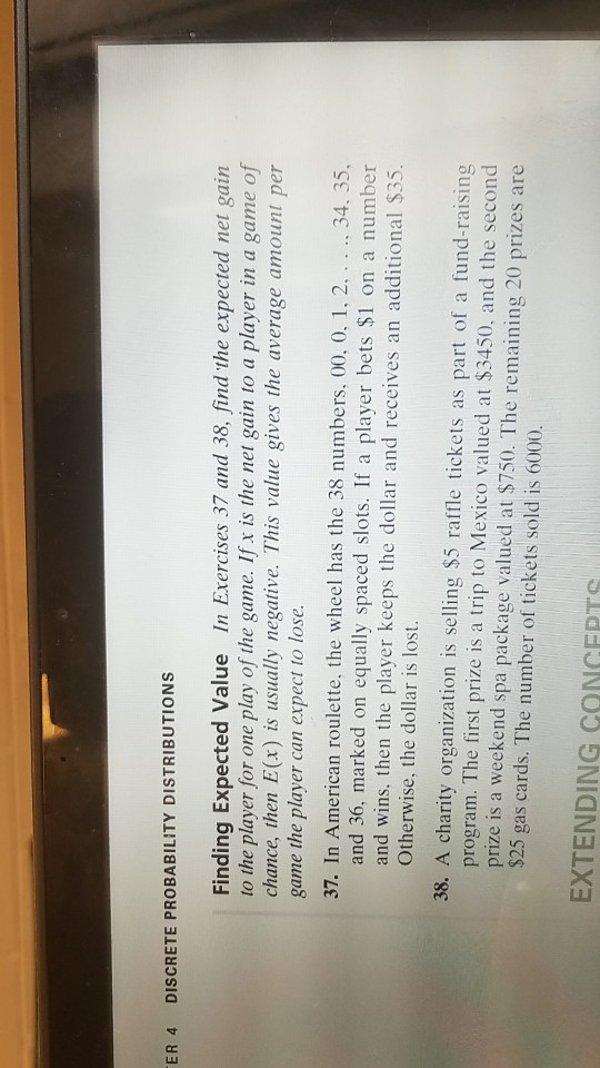 Solved ER 4 DISCRETE PROBABILITY DISTRIBUTIONS Finding | Chegg.com