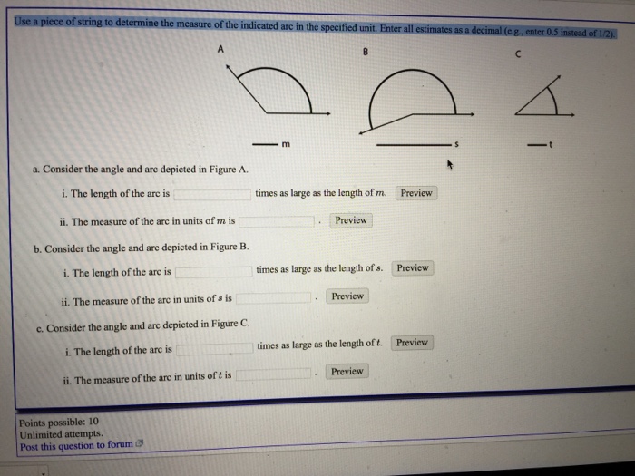Solved Use a piece of string to determine the measure of the | Chegg.com