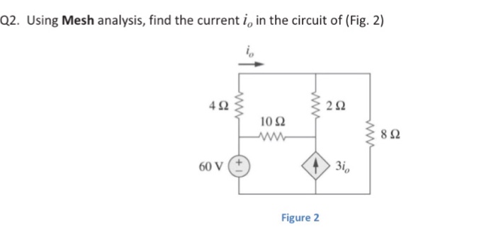 Solved Q2. Using Mesh analysis, find the current in in the | Chegg.com