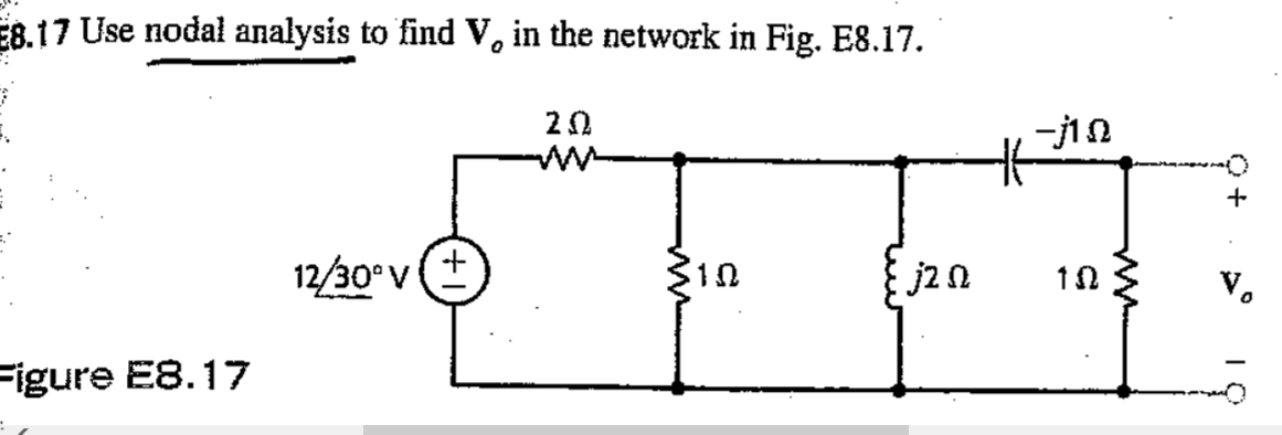 Solved Use nodal analysis to find V_0 in the network in Fig. | Chegg.com
