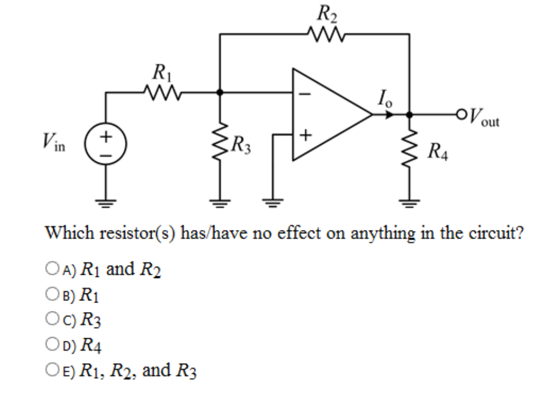 Solved Which resistor(s) has/have no effect on anything in | Chegg.com