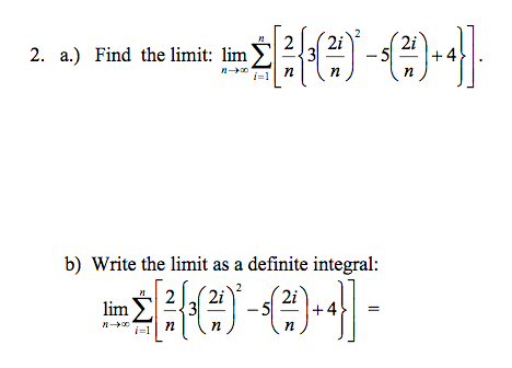 Solved Find the limit: lim_n rightarrow infinity sigma^n _i | Chegg.com