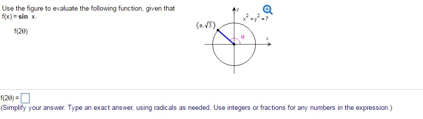 Solved Use the figure to evaluate the following function, | Chegg.com
