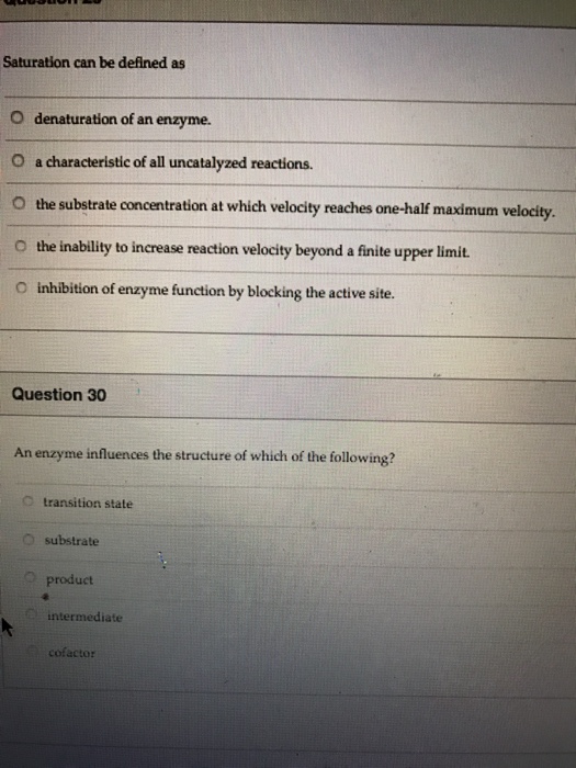 Solved Saturation Can Be Defined As Denaturation Of An