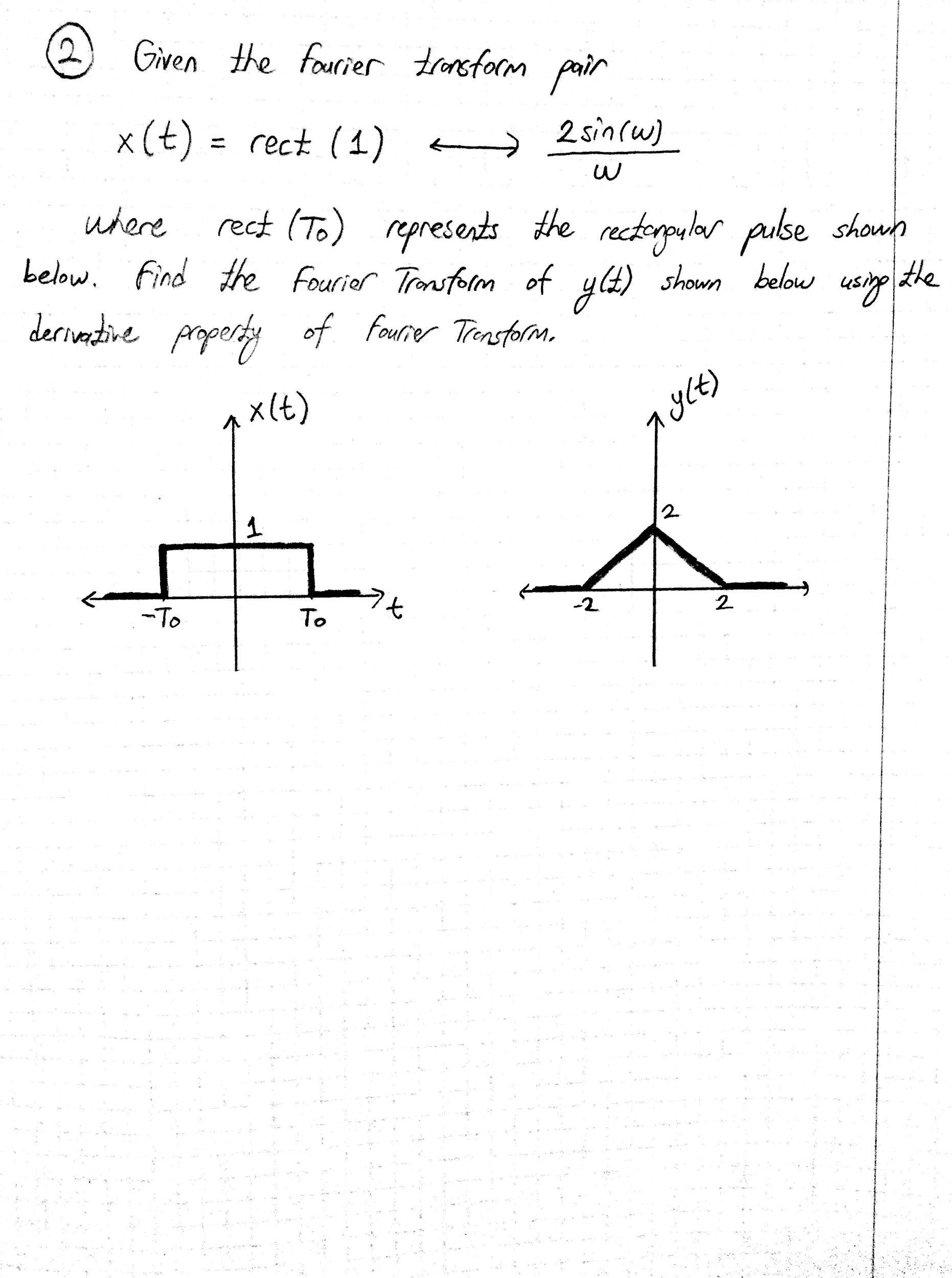 Solved Given the fourier transform pair x(t) = react (1) 2 | Chegg.com