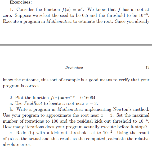 Program Exercises 1 And 2 From Section 13 Newtons 