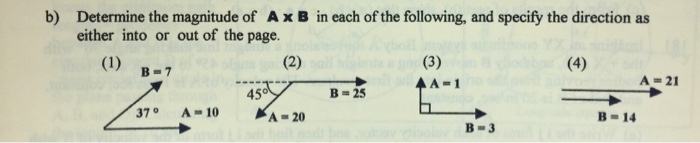 Solved Determine the magnitude of A times B in each of the | Chegg.com