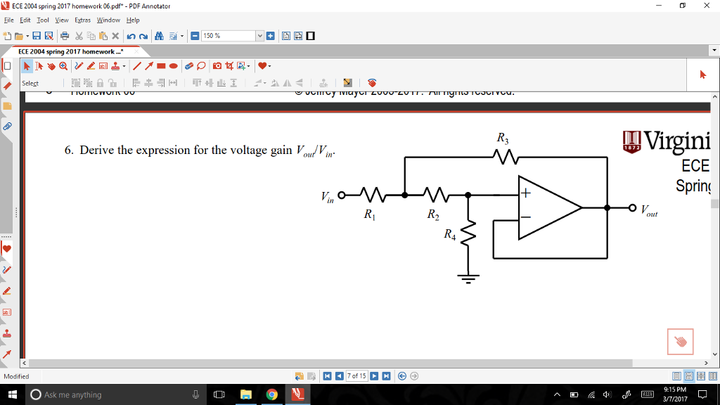 Solved Derive the expression for the voltage gain | Chegg.com