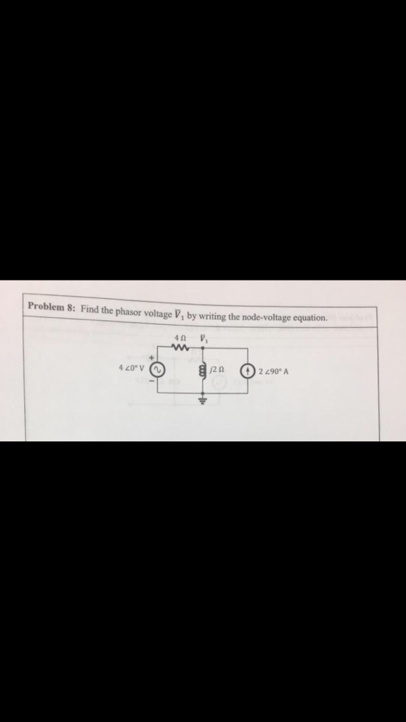Solved Find the phasor voltage V bar_1 by writing the | Chegg.com