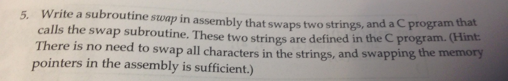 Solved Write a subroutine swap in assembly that swaps two | Chegg.com