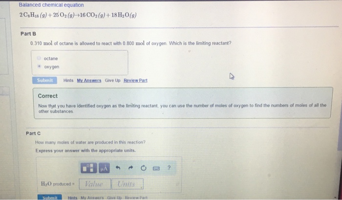 Solved Balanced chemical equation 2C,Hs (g) + 25 O2 (g)→16 | Chegg.com