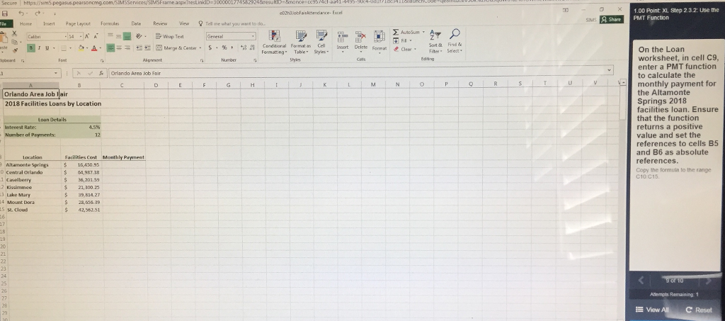Solved Secure pearso httpsllsim5.pegasuus Date S Orlando | Chegg.com