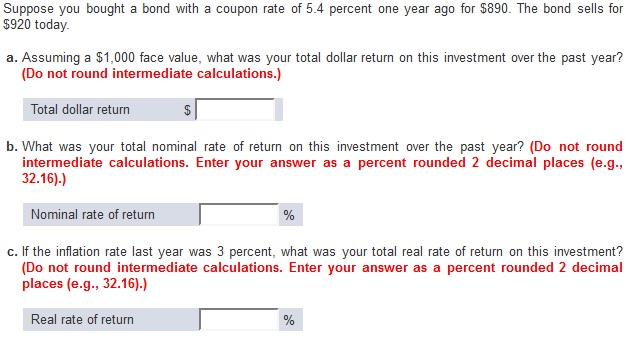 Solved Suppose you bought a bond with a coupon rate of 5.4 | Chegg.com Solved Suppose you bought a bond with a coupon rate of 5.4 | Chegg.com