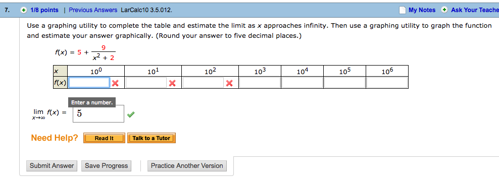 Solved Use a graphing utility to complete the table and | Chegg.com