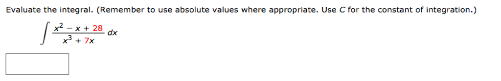 Solved Evaluate the integral. (Remember to use absolute | Chegg.com